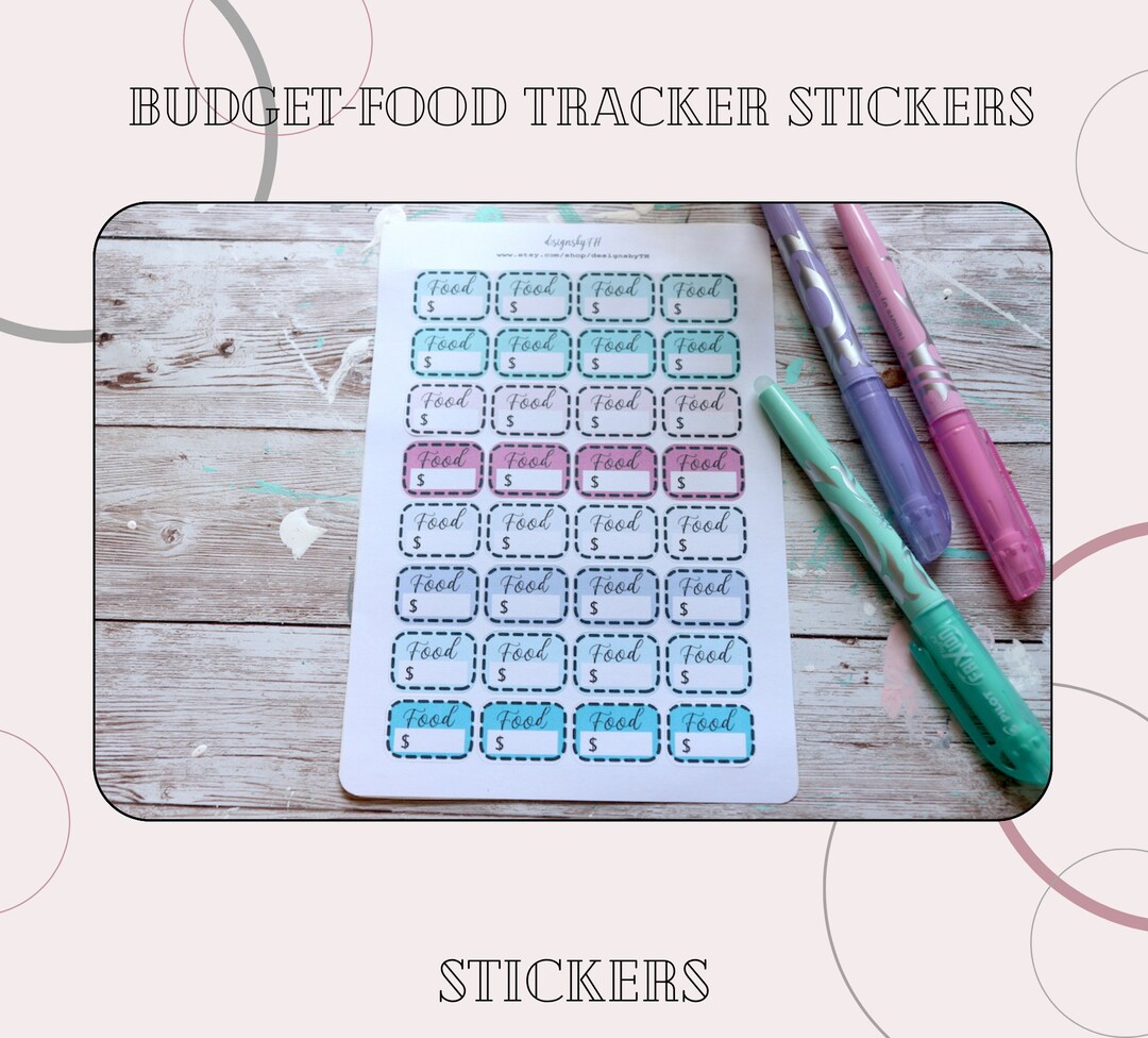 Budget Food Grocery Money Tracker Stickers Colorful Fun Handmade ...