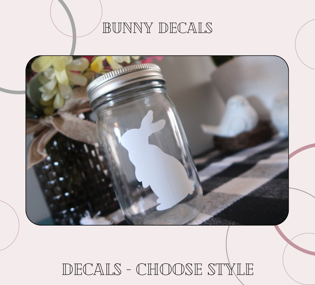 Bunny Rabbit Decals Decal Labels Vinyl Stickers Sticker Farmhouse Style ...