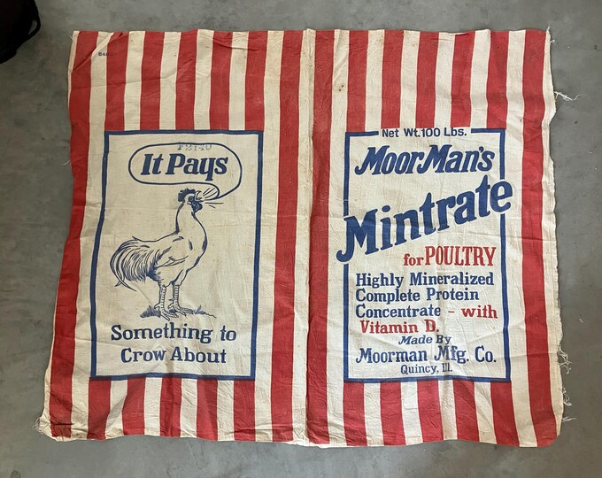 Vintage Moorman's 2 Mintrate and 1 Calf Meal Feed Bags - Etsy