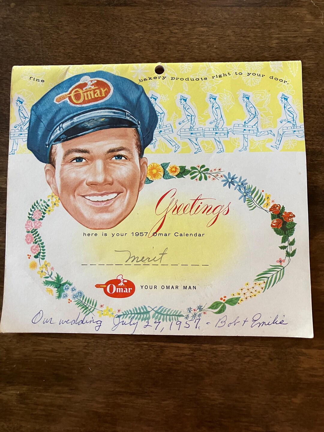 Vintage Omar Bakery Calendar 1957- 7.5" X 13.5" - Etsy