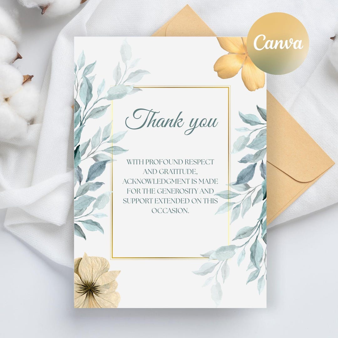 Printable Thank You Card With Greeting Sentence - Thank You Card With ...