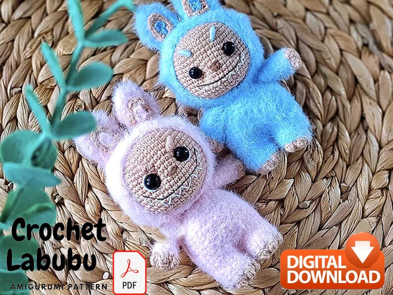 Crochet Labubu Pattern | Cute Plush Toy PDF Tutorial | Amigurumi Labubu Crochet Pattern ...