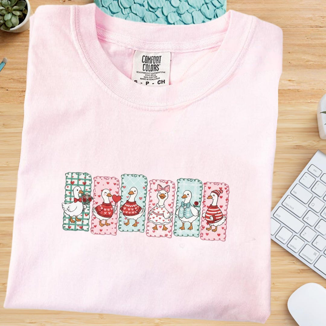 Cute Valentine Ducks Shirt, Coquette Bow Goose Sweatshirt, Cottagecore ...