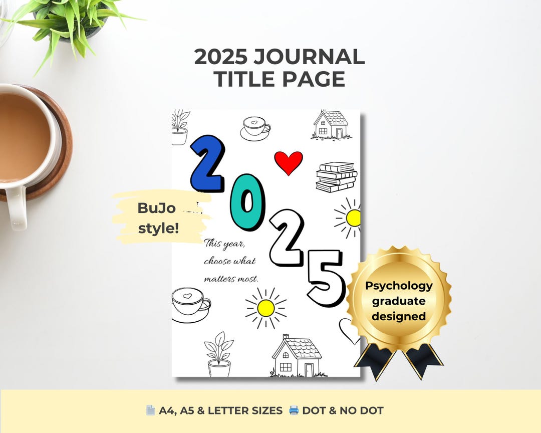 2025 Planner Cover Page | Printable Bullet Journal Title Page | Cozy ...