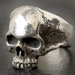 Skull Ring, Half Jaw, Mens Custom .925 Solid Sterling Silver Skull Ring ...