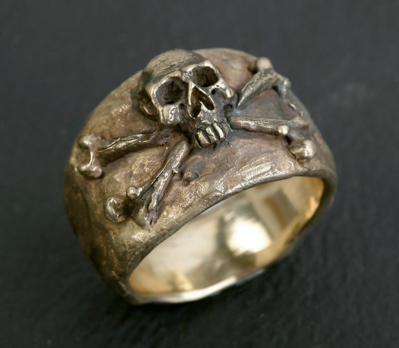 Skull & Crossbones, Gold Pirate Ring, Gold Ring, Pirate Ring, 14K, Gold ...