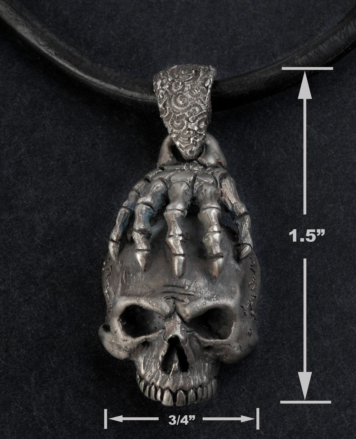 Skull Pendant,skull in Hand,skull Necklace, Silver Skull Pendant ...