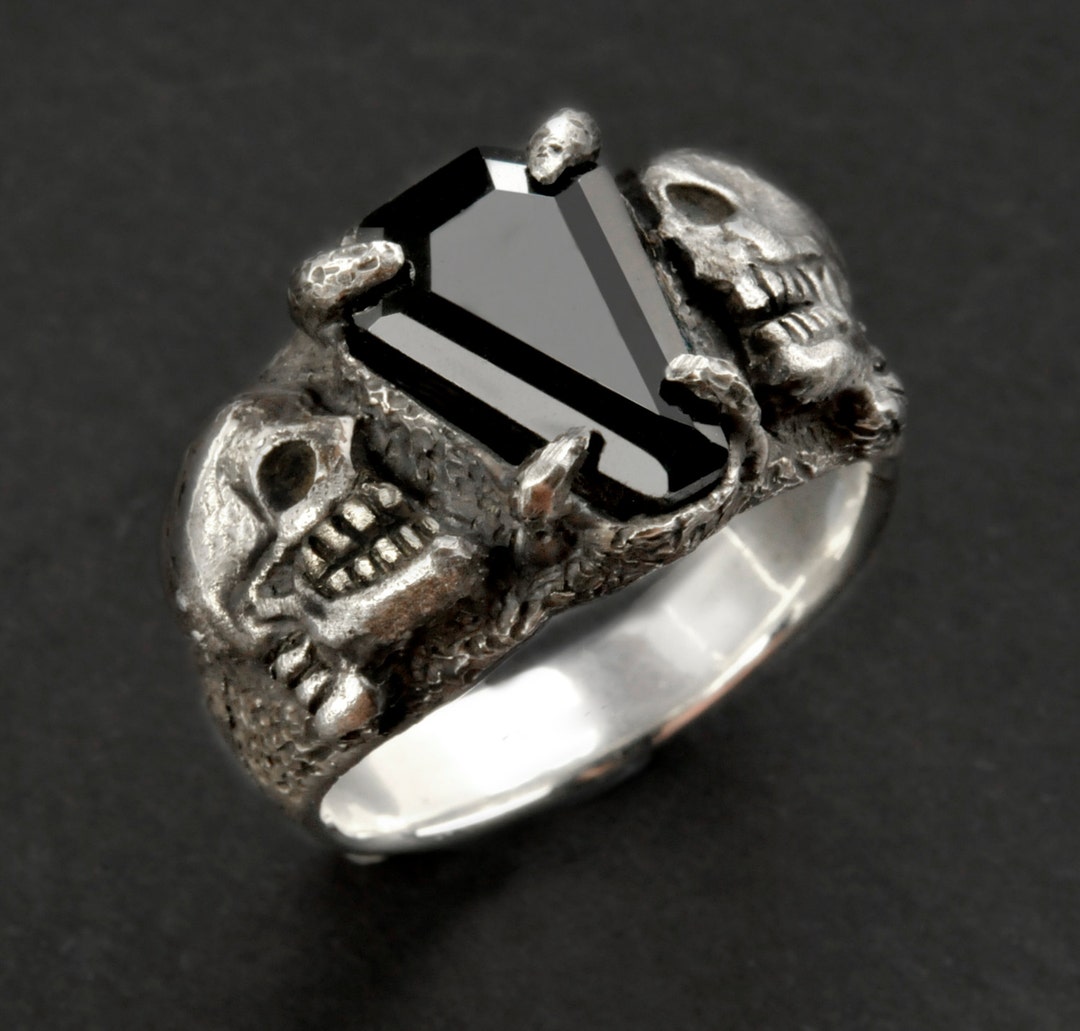 Coffin Ring,#2, Coffin Gem Ring,skull Ring,silver Skull Ring, Women's ...