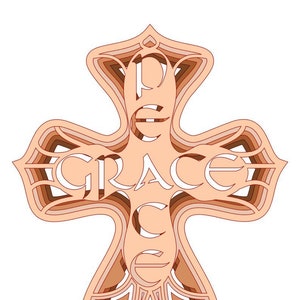 Peace and Grace Layered Scroll Saw Pattern PDF SVG / Mothers Day ...