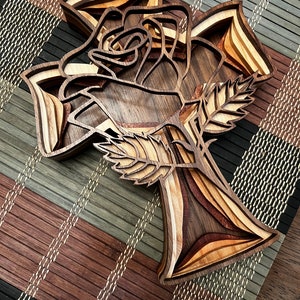 Rosecross 7 Layer Scroll Saw Pattern Valentines Easter Laser CNC Pdf ...