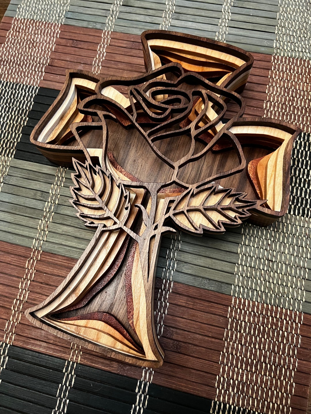 Rosecross 7 Layer Scroll Saw Pattern Valentines Easter Laser CNC Pdf ...