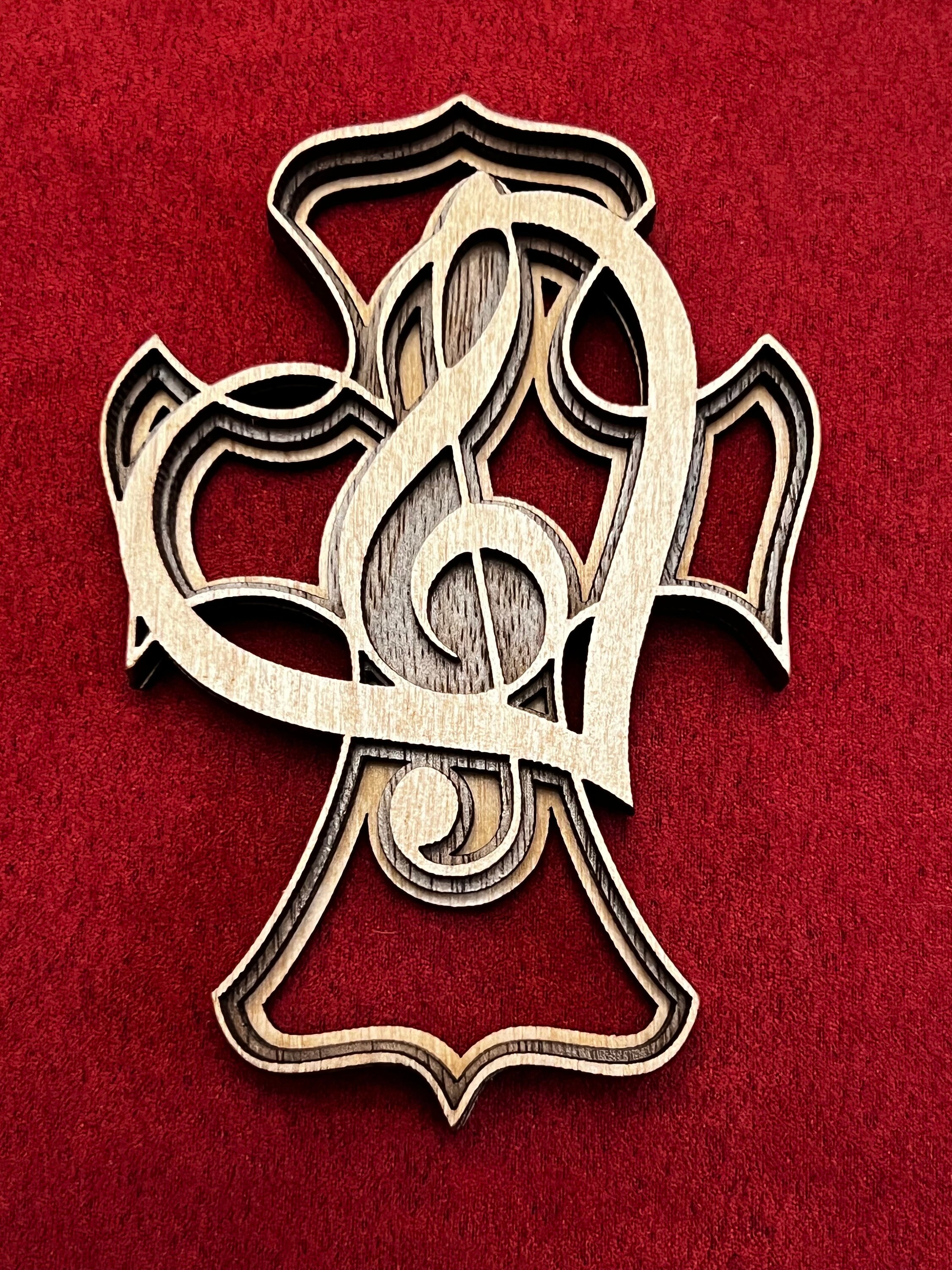 Treble Cleft Heart Cross 6 Layer Scroll Saw Musicians Gift Laser CNC ...