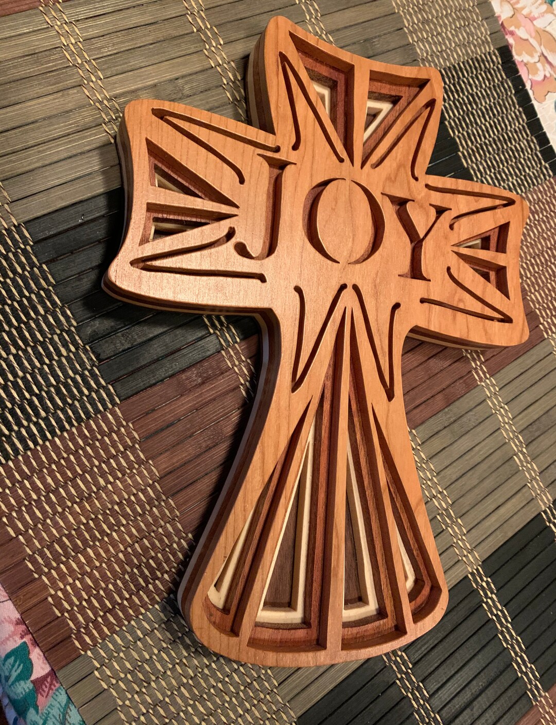 Cross of Joy Layered Scroll Saw Pattern/svg/laser/pdf Mothers Day DIY ...