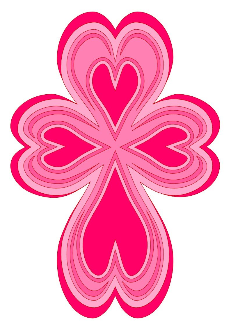 Heart Cross3 Scroll Saw Pattern Valentines Laser CNC Pdf and Svg File ...