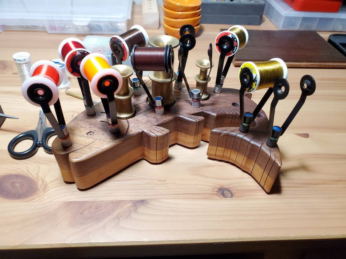 Custom Fly/jig Tying Tool Holder/desktop Caddy/ Fly Tying - Etsy
