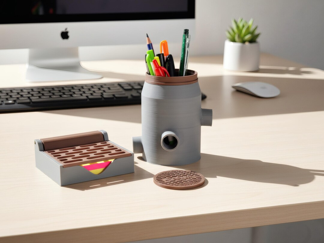 Civil Engineer Gift Set, Custom Manhole Pencil Cup, Drainage Inlet ...