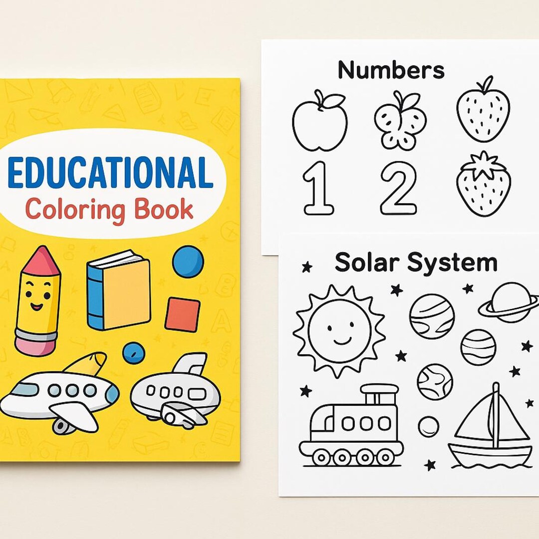 Educational Coloring Book for Kids | 20 Printable Learning Pages ...