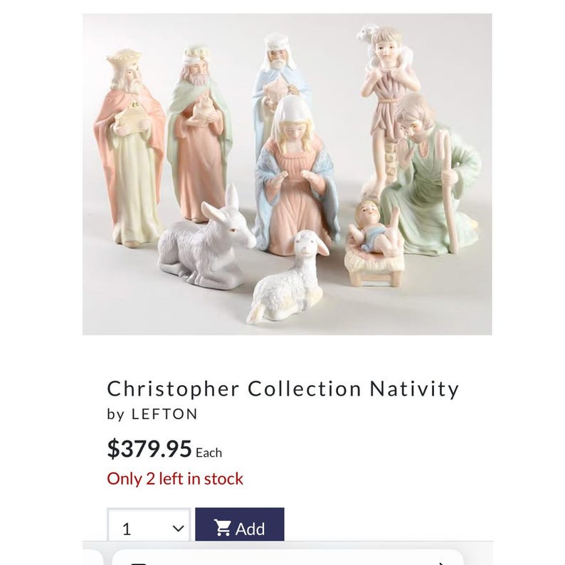 Retired 1983 Christopher Collection Nativity Hand Painted 9 Piece Set ...