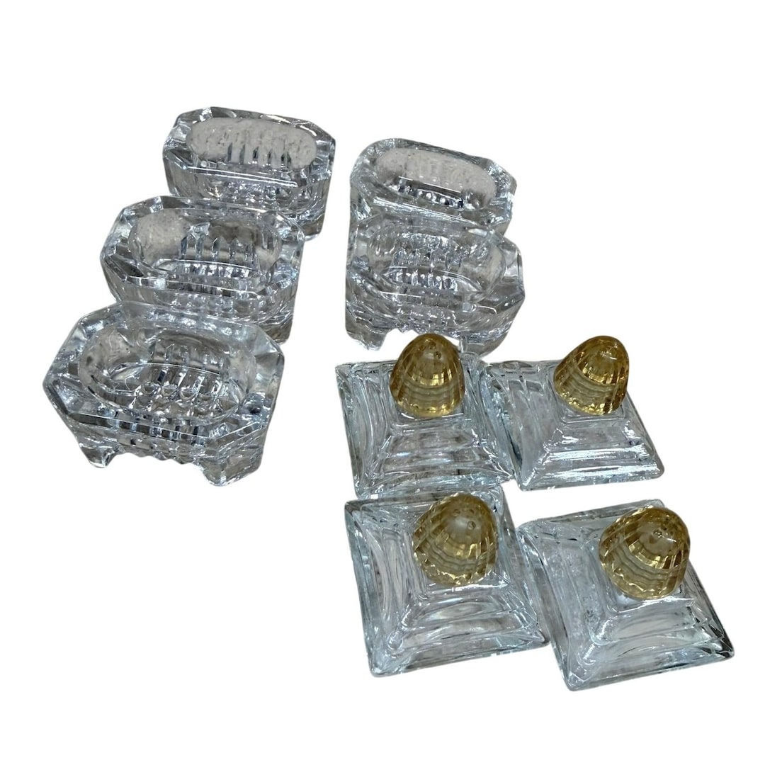 Vintage Lot of 1930's Art Deco Irice Pyramid Salt/pepper Shaker and ...