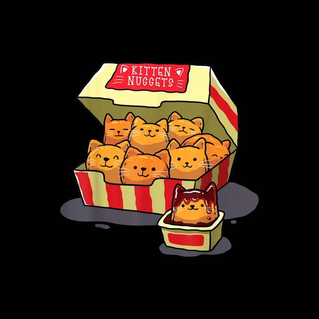 Cute Kitten Nuggets Funny Cat PNG | Kawaii Chicken Nugget Cats Digital ...
