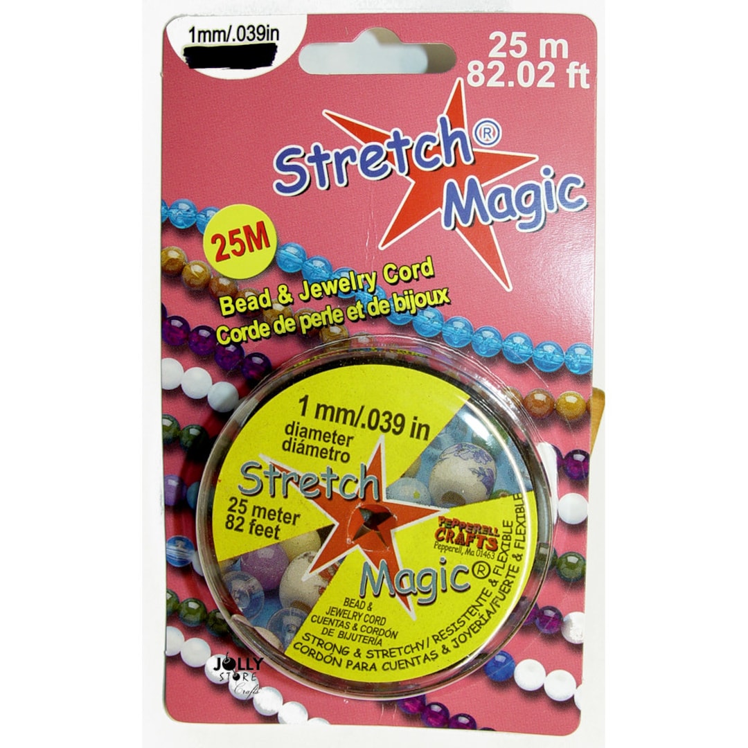 Stretch Magic Black, 1mmx25m (82ft) Stretchy Craft Cord String Free ...