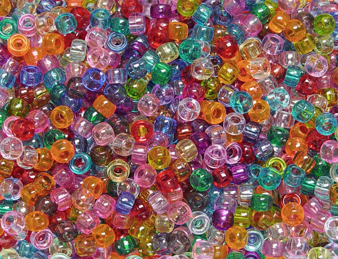 1000 Transparent Multi Colors 7x4mm Mini Pony Beads Made in the USA for ...