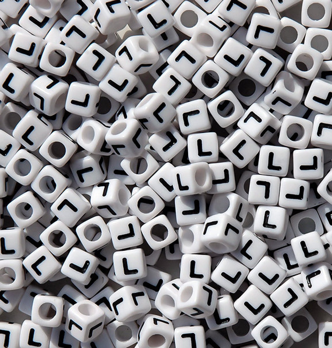 Letter-l 7x7mm Cube Alphabet Beads Brite White With Glossy - Etsy