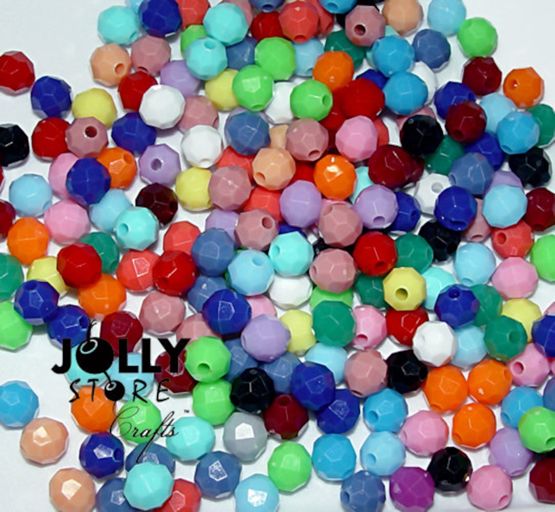 6mm Round Faceted Beads Opaque Multi 500 Piece Bag - Etsy