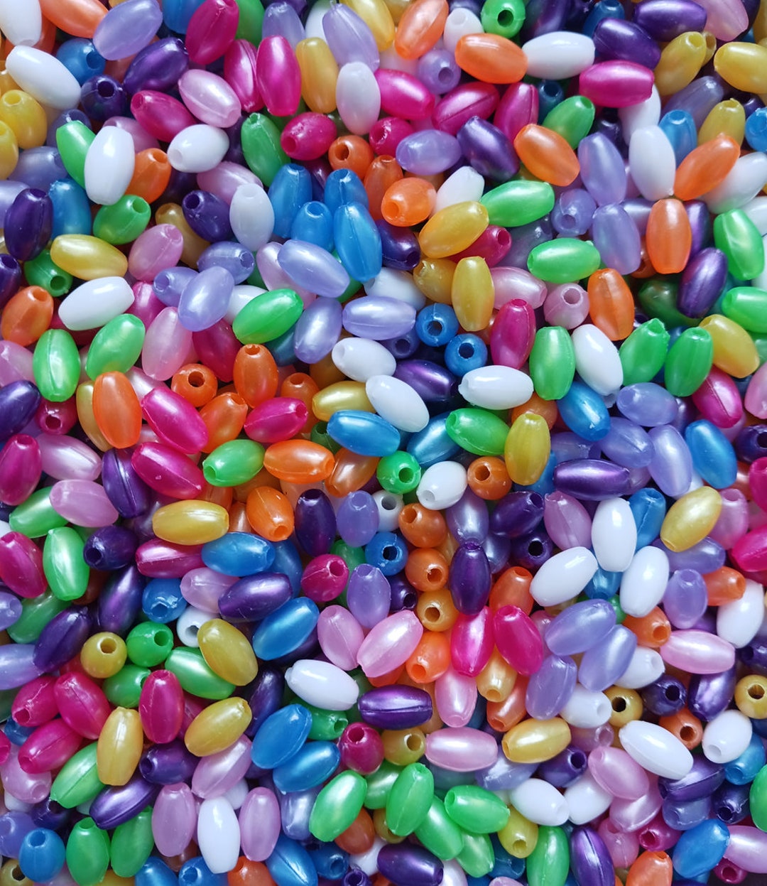 Multi Pearl Colors 9x6mm Oval Oat Rice Wheat Craft Rosary Beads 500pc ...