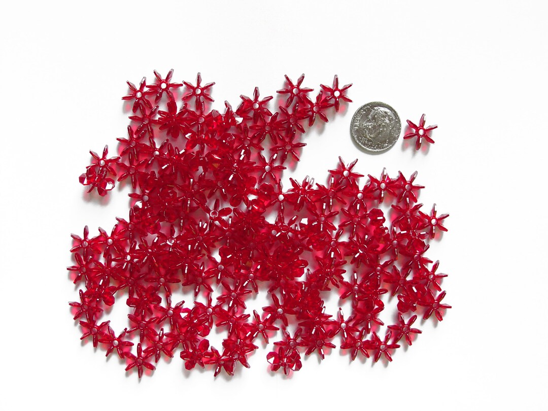 Dark Ruby 12mm Starflake Sunburst Paddle Craft Beads Made in the USA ...