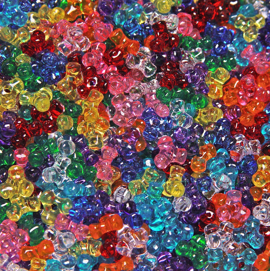 500 Transparent Multi Colors 11mm Tri Beads Beading Crafts Jewelry Made ...