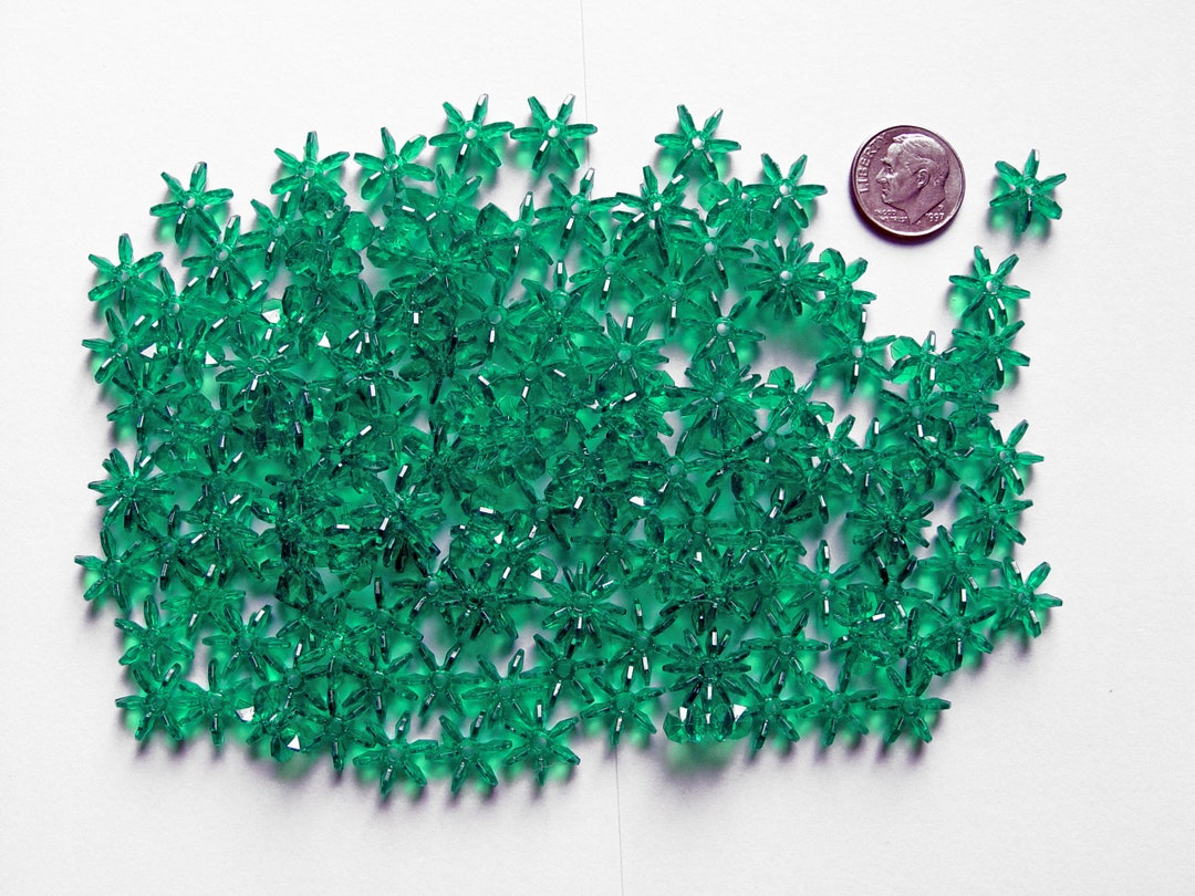 Emerald 12mm Starflake Sunburst Paddle Craft Beads Made in the USA ...