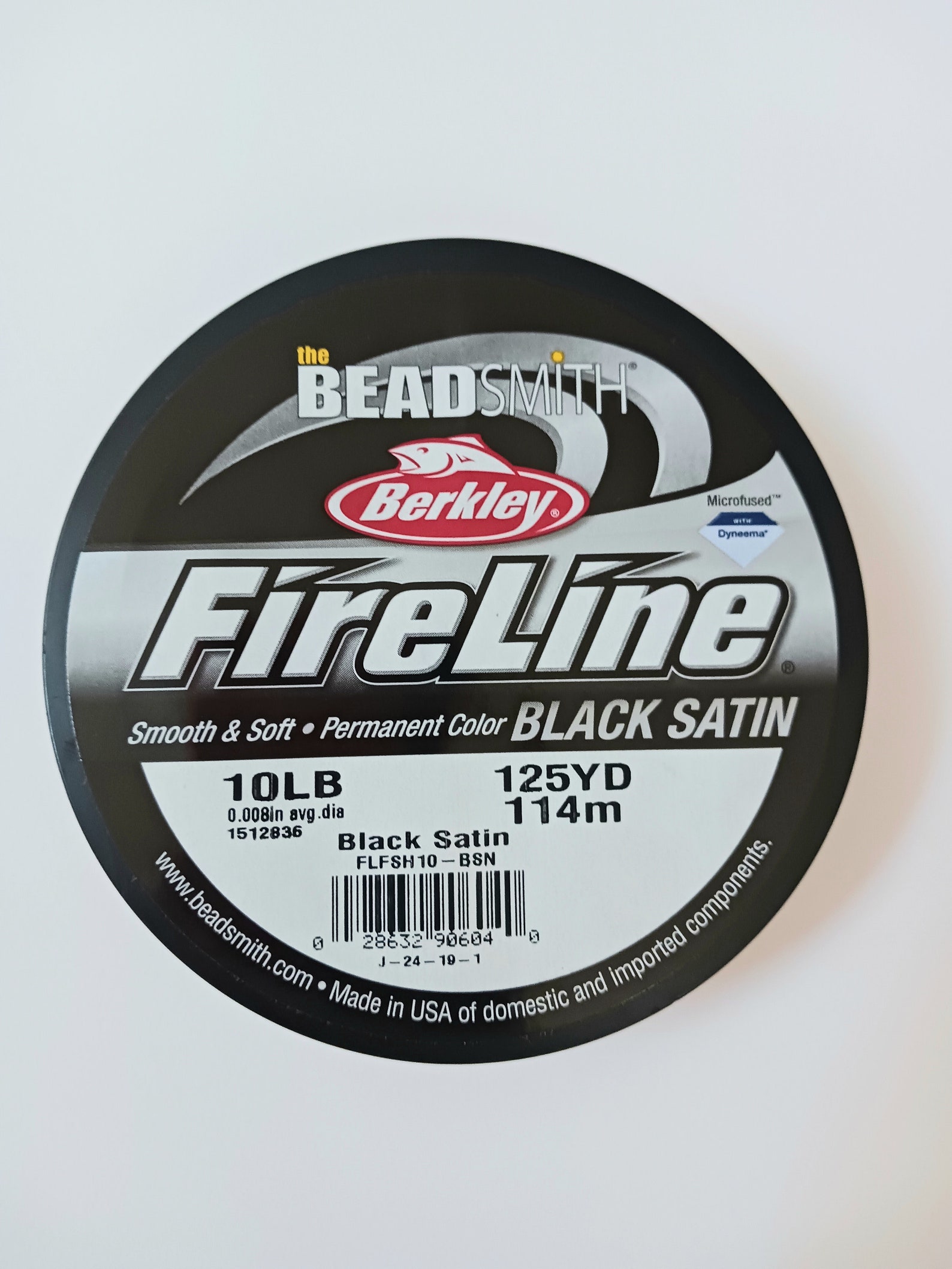 Berkley Black Satin Fireline Beading Fishing Line Thread 10lb - .008 ...