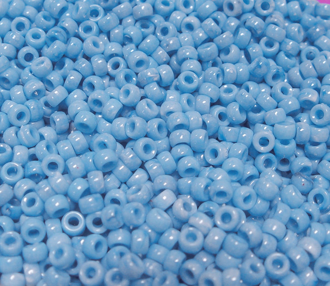 1,000 Marbled Powder Blue 6.5x4mm Mini Pony Beads for School Church ...