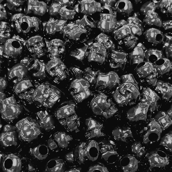 Black Skull Pony Beads - Etsy