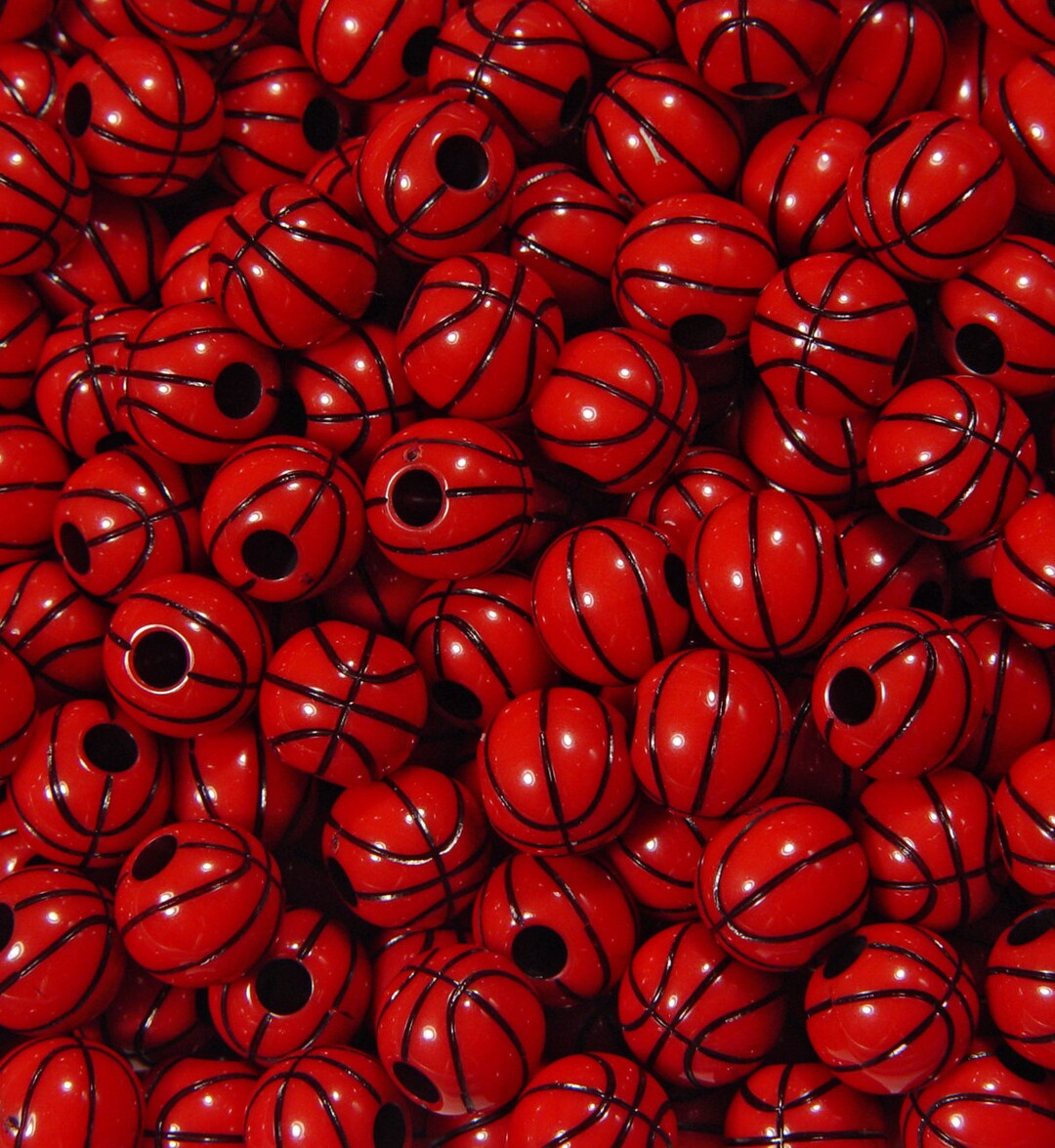 Basketball Crimson Sports Beads Team Ball 12mm DIY Bracelets Crafts - Etsy