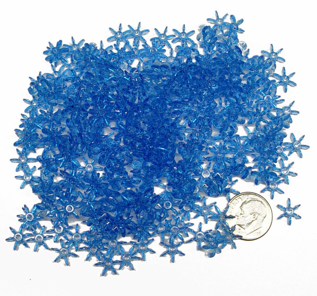 Dark Sapphire Blue Color 10mm Starflake Sunburst Craft Beads 400pc Made ...