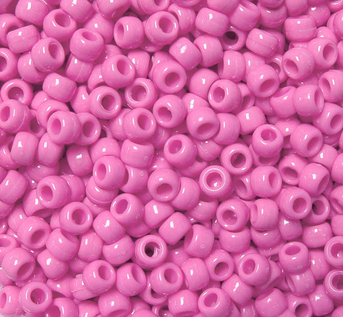 500 Hot Pink 9x6mm Pony Beads Made in USA for School Crafts - Etsy