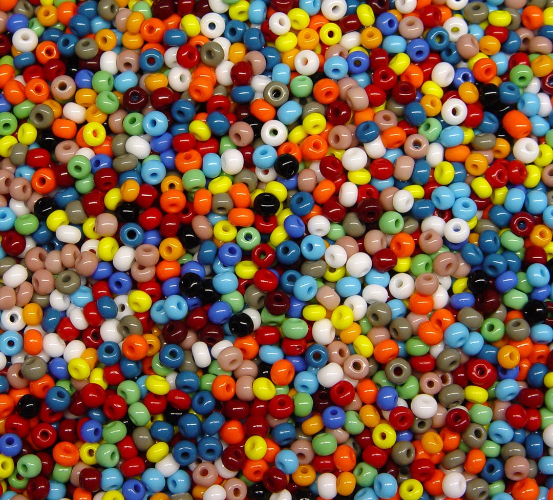 Opaque Multi Color Mix 6/0 Czechoslovakian Glass Seed Beads From ...