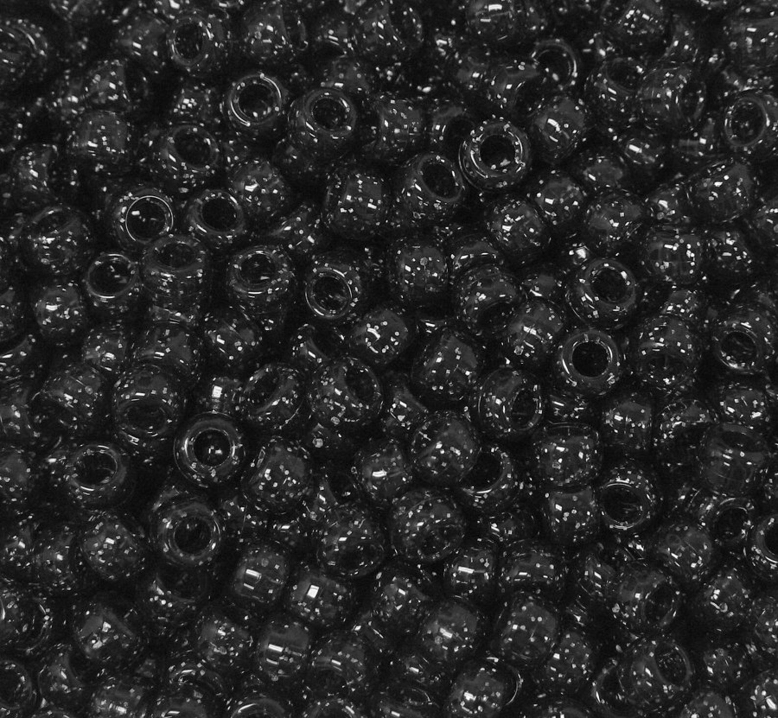 500pc Jet Sparkle Glitter 9x6mm Pony Beads Made in USA - Etsy