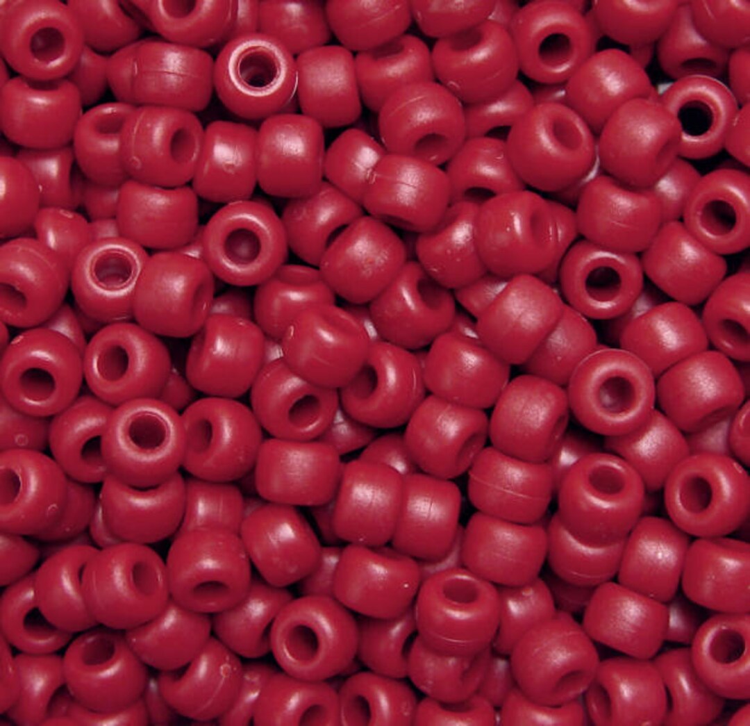 Flat Red 9x6mm Pony Beads 500pc Made in USA for School Kids VBS Crafts ...