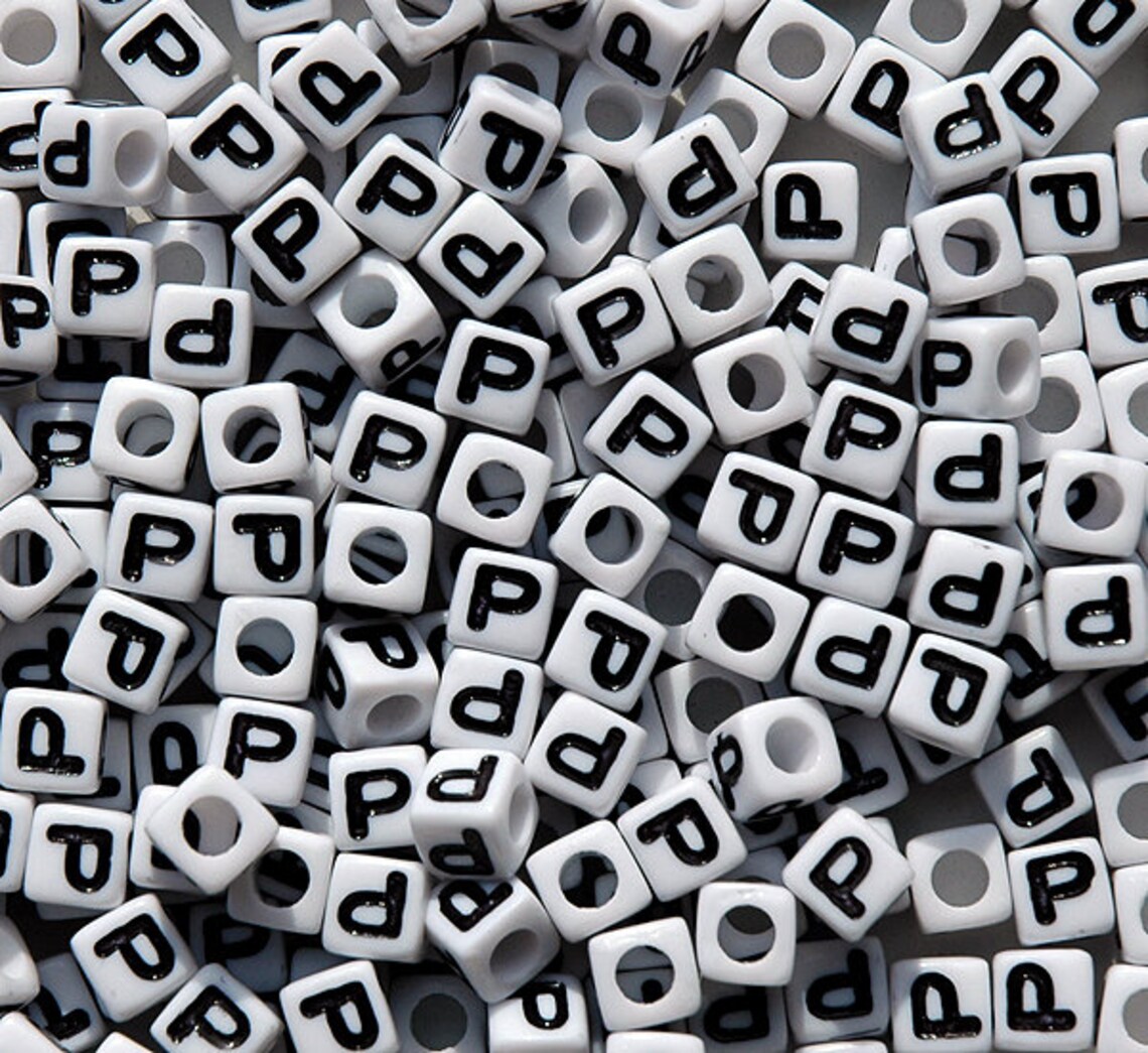 Letter-p 7x7mm Cube Alphabet Beads Brite White With Glossy - Etsy