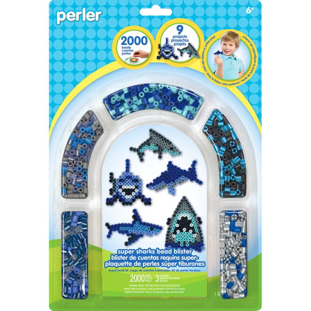 Sharks Activity Perler Brand Activity Kit Fuse Melting Beads DIY Kids ...