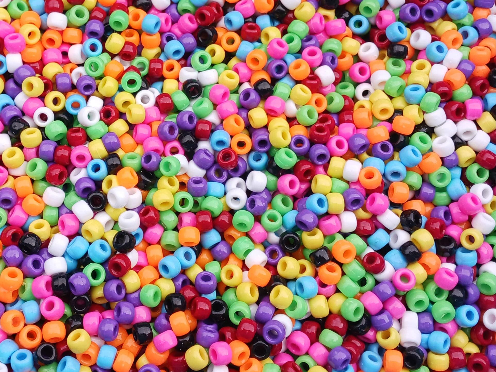 Pony Beads 9x6mm Multi Colors 500pc Made in USA Jolly Store Crafts - Etsy