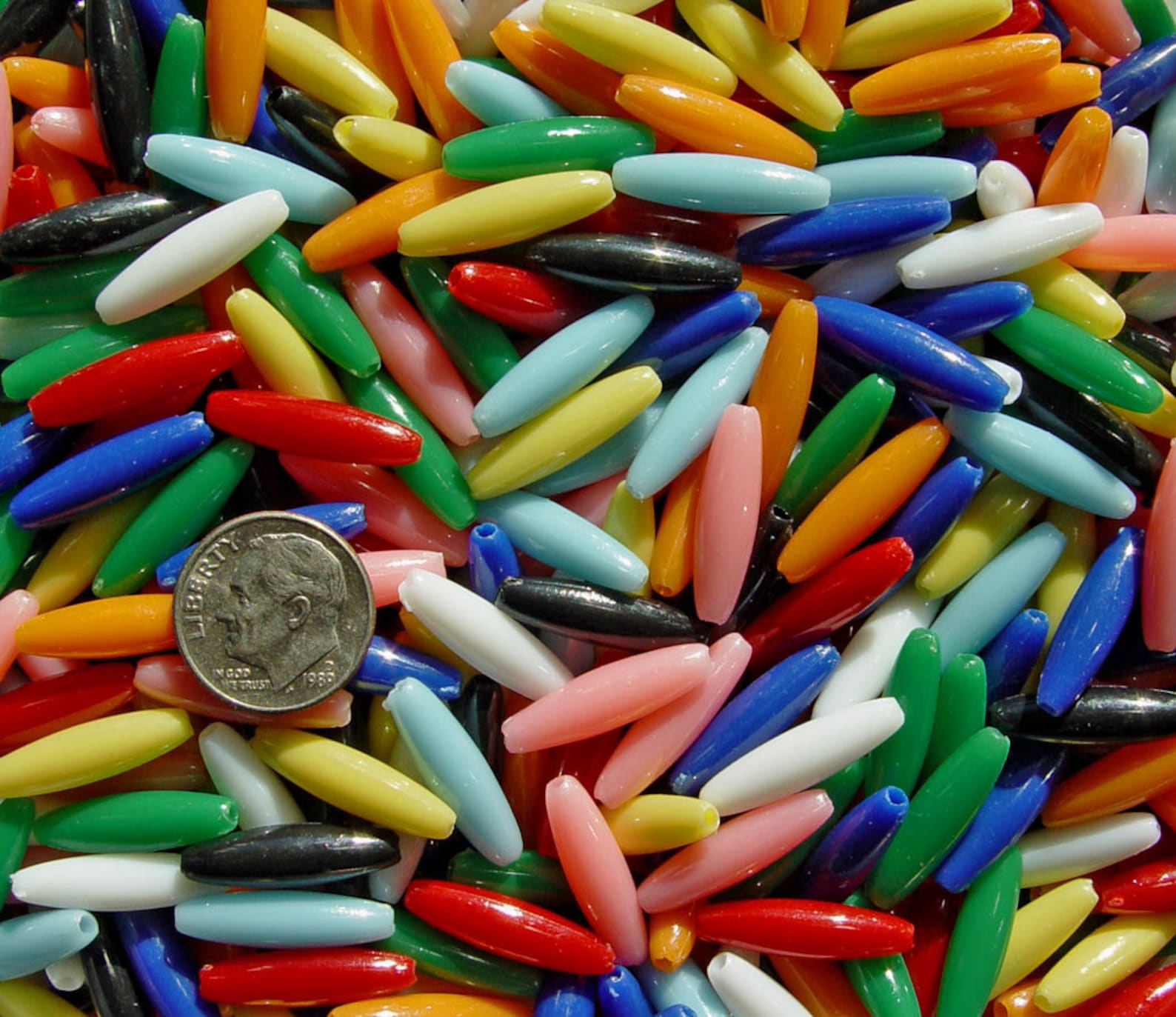 19mm Multi Colors Spaghetti Craft Beads 200pc - Etsy