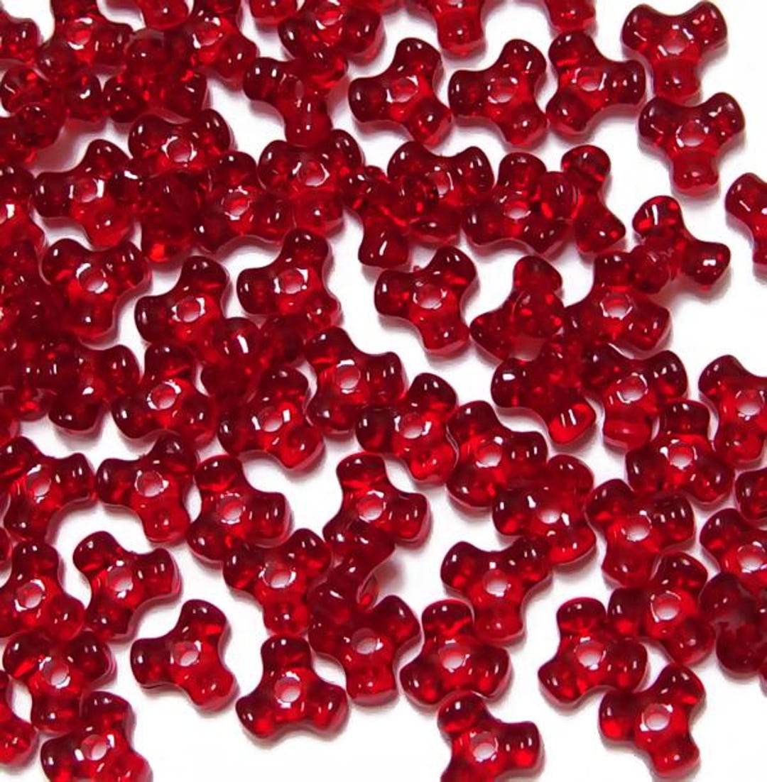 Dark Ruby Red 11mm Tri Beads 500pc Beading Crafts Jewelry Made in USA ...