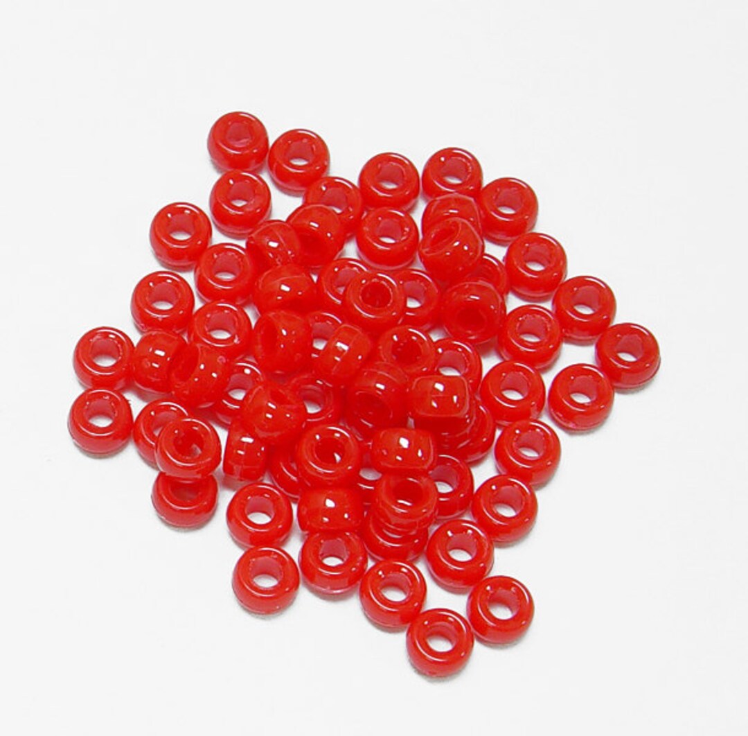 1,000 Red Neon 6.5x4mm Mini Pony Beads for School Church Crafts Decor ...
