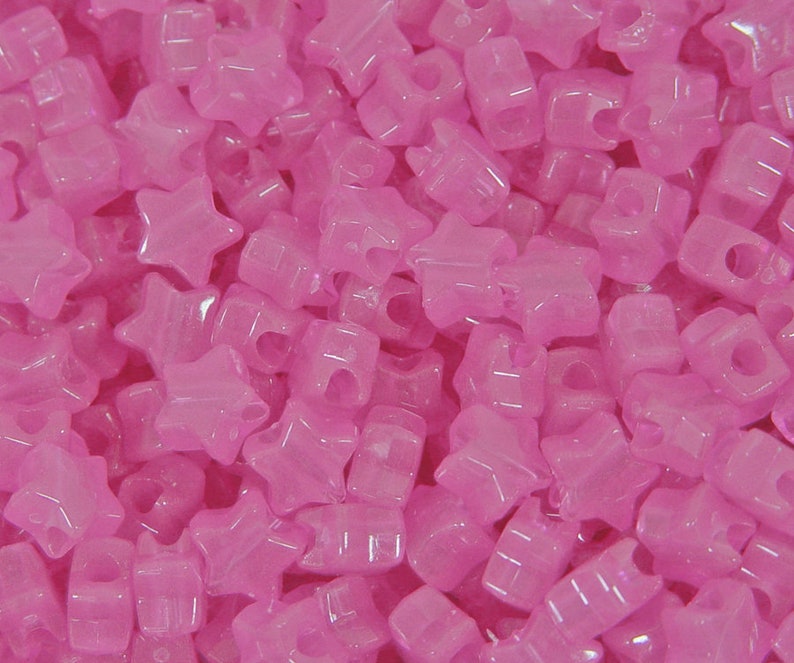Pink Glow in the Dark Stars Luminous Beads 100pc Made in USA - Etsy