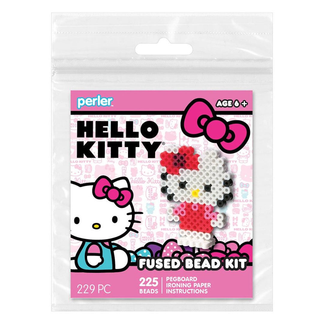 Hello Kitty Kit Perler Brand Fuse Melting Beads DIY Kids Crafts ...
