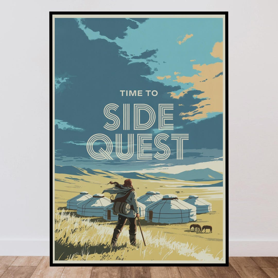 Yurts & Steppes Travel Poster, Adventure Quote Art Print - Etsy